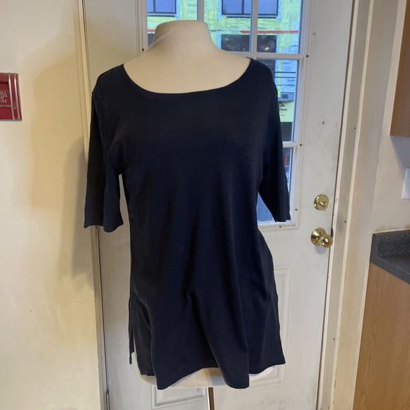J. Jill | Tops | Pure Jill Womens M Navy Blue 0 Pima Scoop Neck Elbow ...